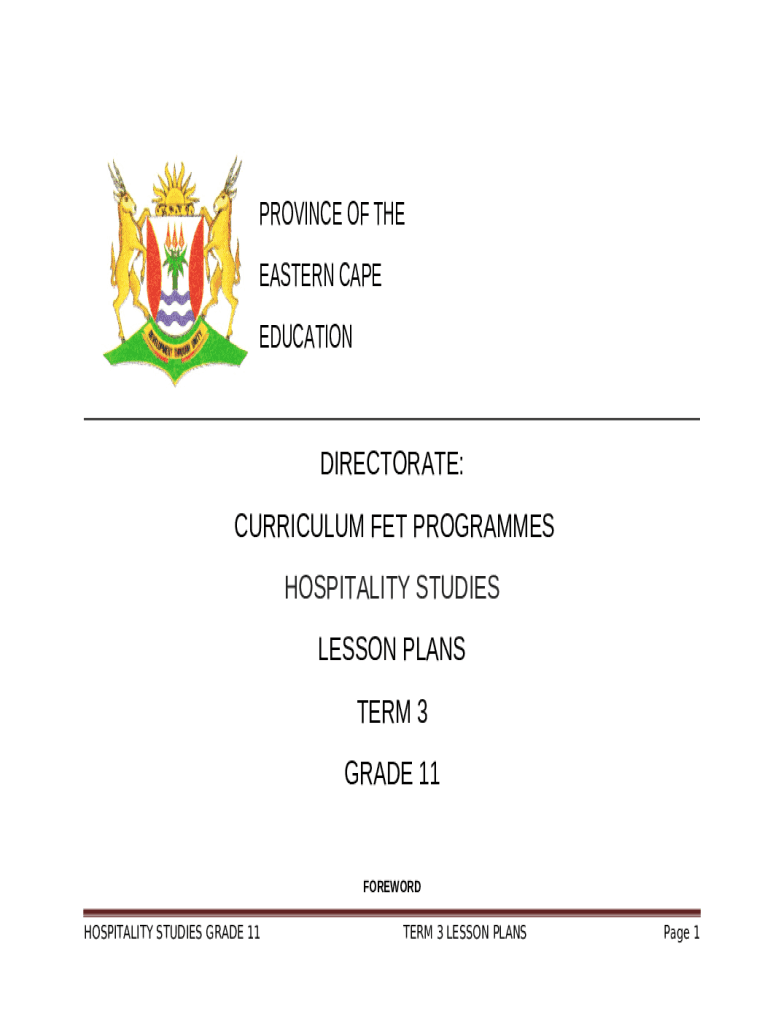 Free Hospitality and Tourism Lesson Plans & Resources Doc Template ...