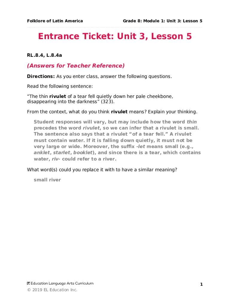 anwser for ela.doc - Folklore of Latin America Grade 8 Doc Template ...