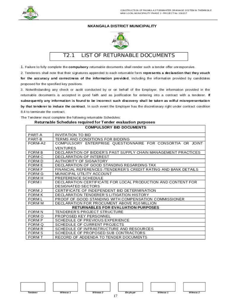 1LIST OF RETURNABLE DOCUMENTS Doc Template | pdfFiller