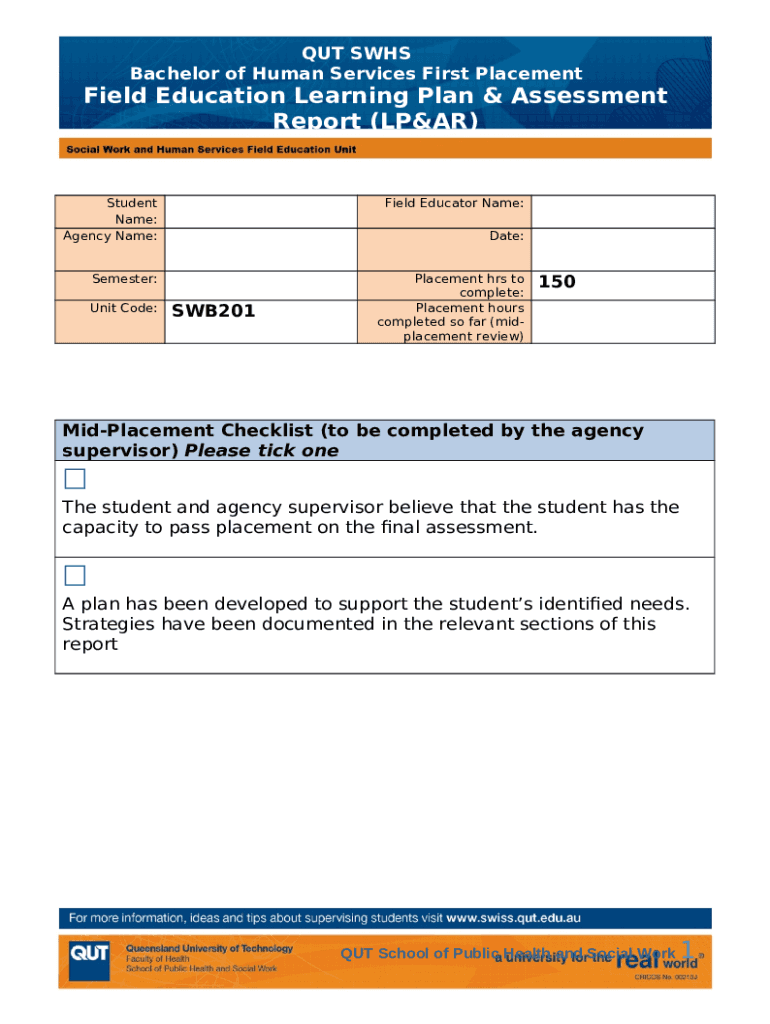 Student's Overall Learning Plan Goals for Placement Doc Template ...