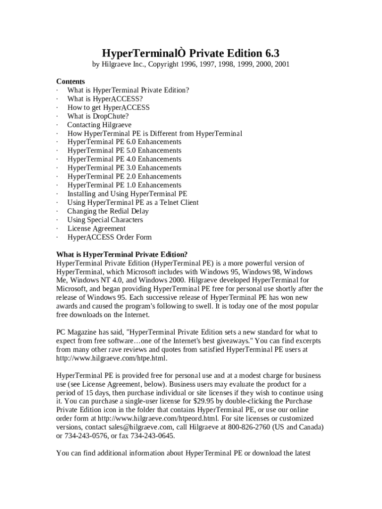 How to transfer files with HyperTerminal and HyperACCESS Doc Template | pdfFiller