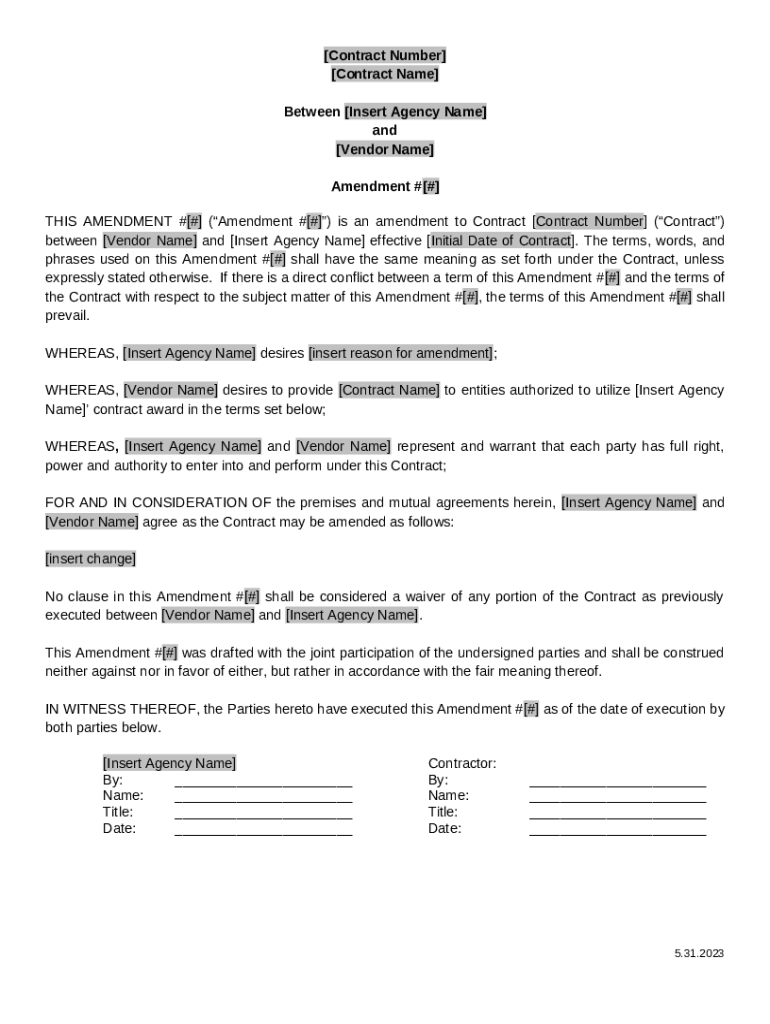 STATE OF NEBRASKA CONTRACT AMENDMENT ... Doc Template | pdfFiller