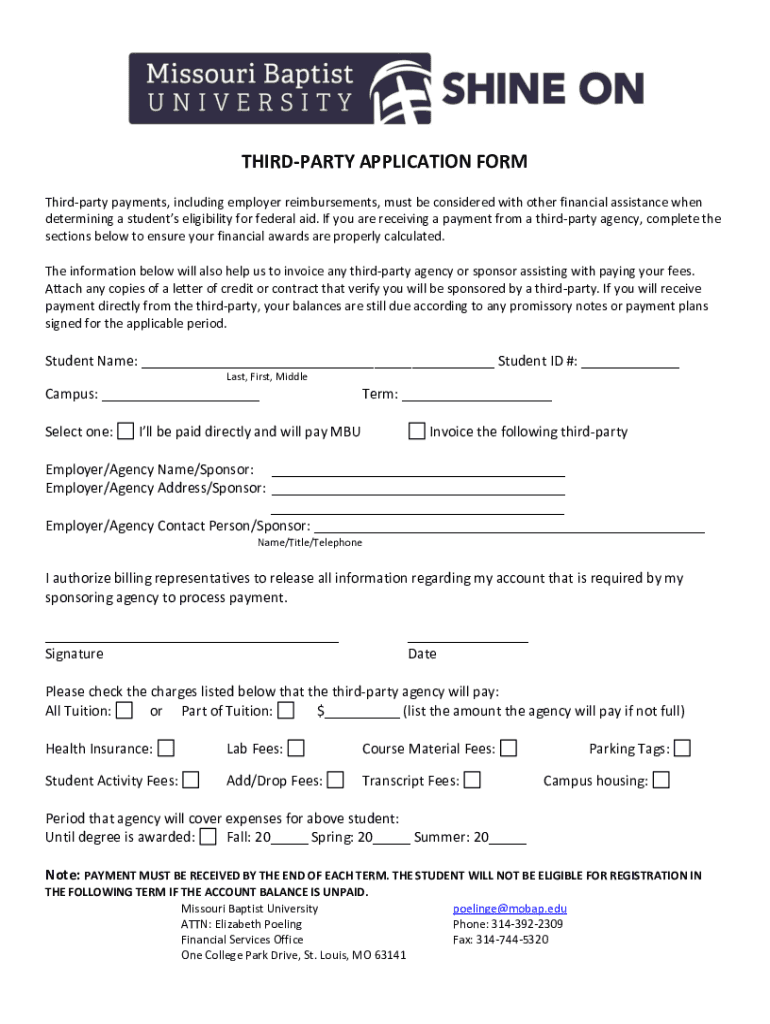 Fillable Online THIRD-PARTY APPLICATION FORM Fax Email Print - pdfFiller