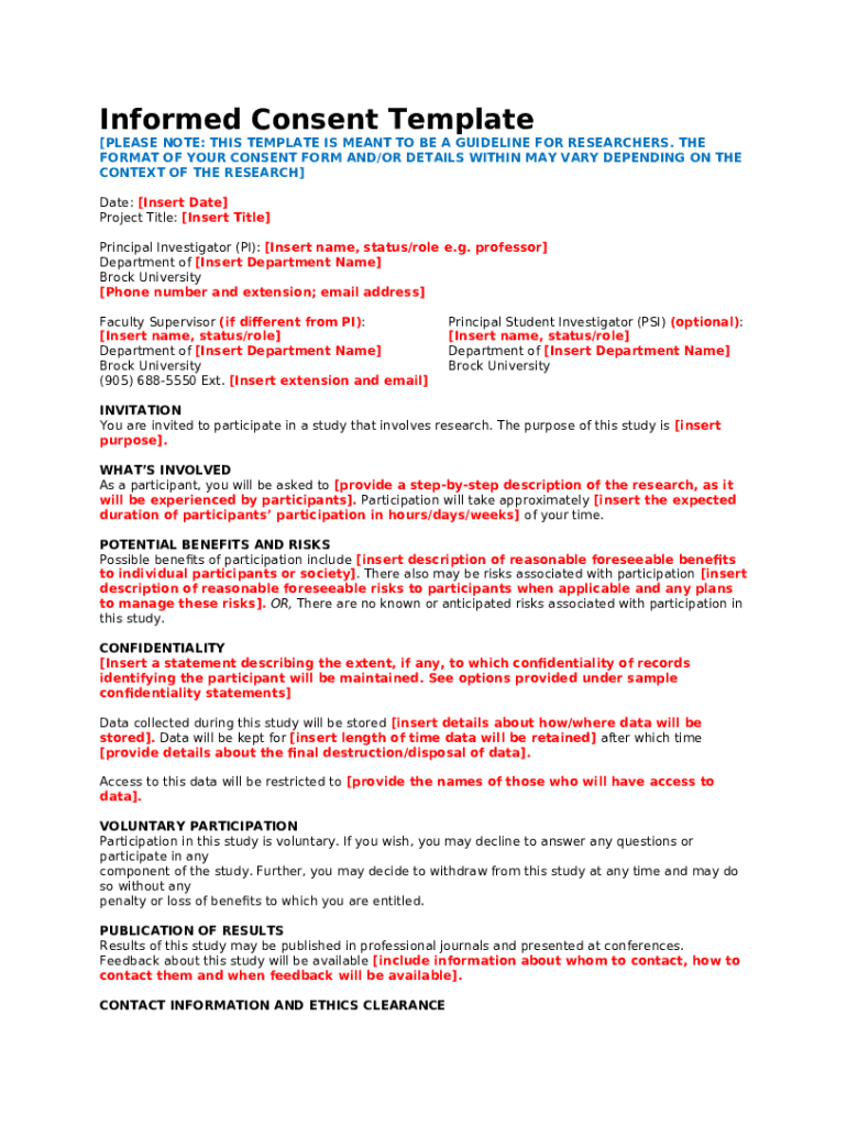 Template: Consent Doc Template | pdfFiller