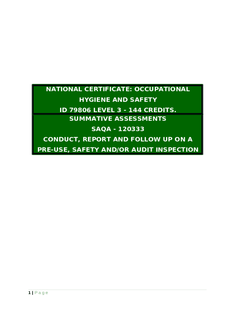 144 credits. summative assessments saqa Doc Template | pdfFiller