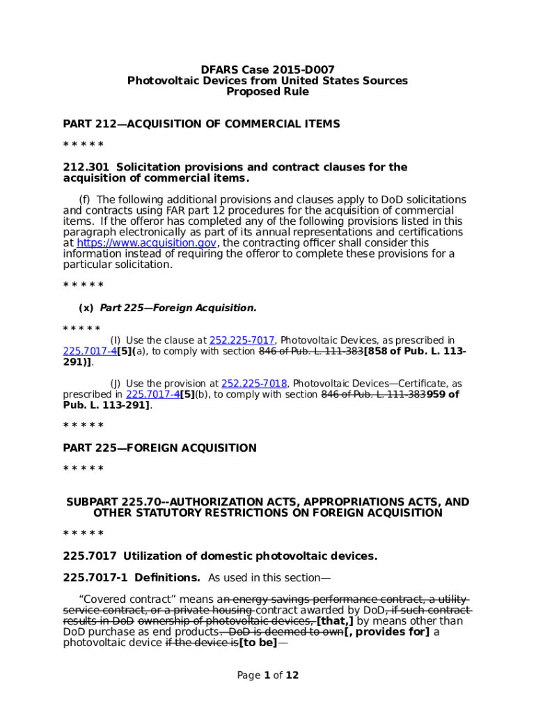 Photovoltaic Devices From the United States (DFARS Case ... Doc ...