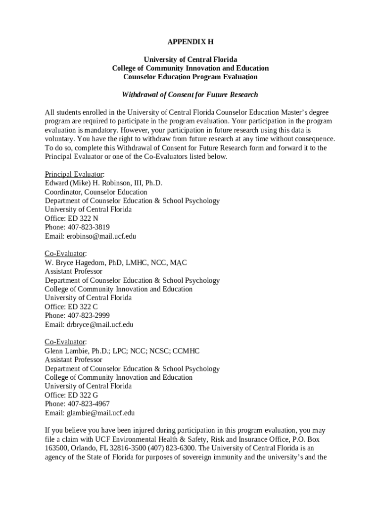 APPENDIX H - College of Community Innovation and Education Doc Template ...