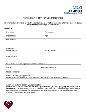 1:1 PEER SUPPORT PROGRAM VOLUNTEER APPLICATION Doc Template | pdfFiller