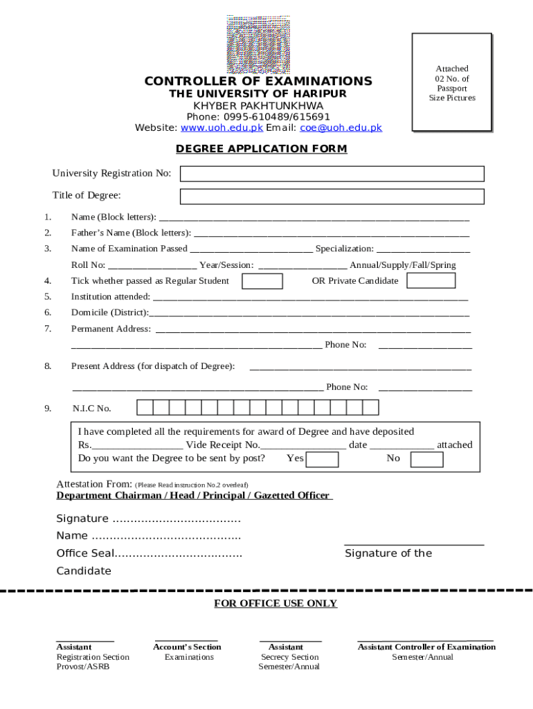 controller of examinations the university of haripur Doc Template ...