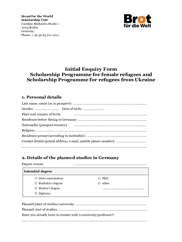 Fillable Online Application for DAFI Scholarship Programme for Academic ... Fax Email Print ...