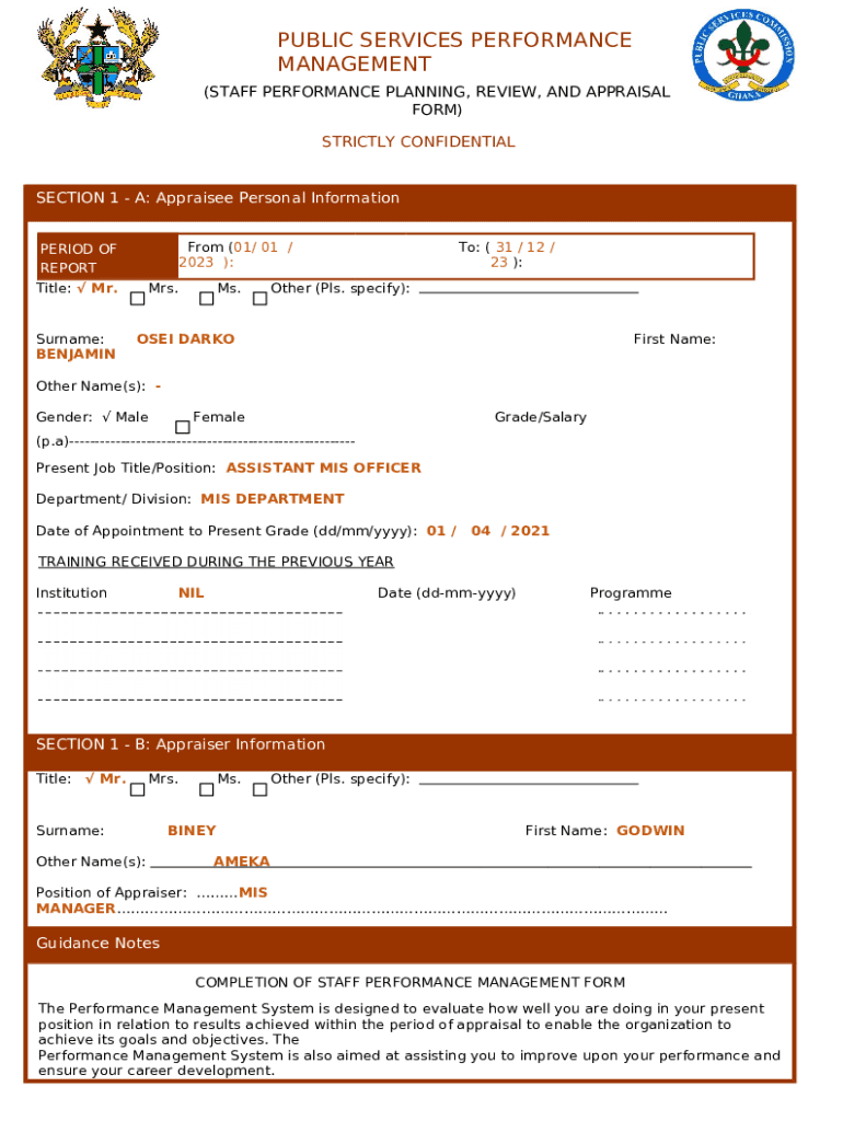 PUBLIC SERVICES PERANCE EVALUATION Doc Template | pdfFiller