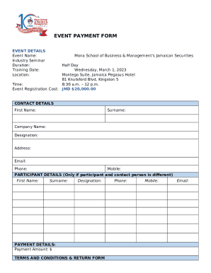 event payment Doc Template | pdfFiller