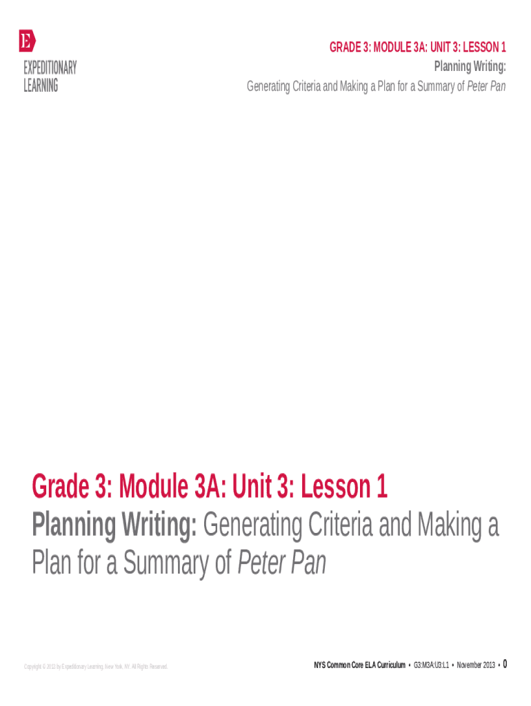 Grade 3: Module 3A: Unit 3: Overview Doc Template | pdfFiller