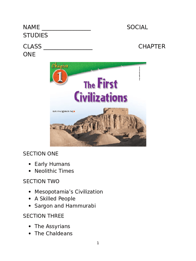 Chapter 1: The First Civilizations Doc Template | pdfFiller