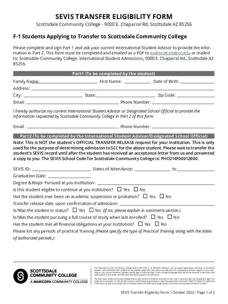 Fillable Online SEVIS Transfer Eligibility Form. SEVIS Transfer Eligibility Form Fax Email Print ...