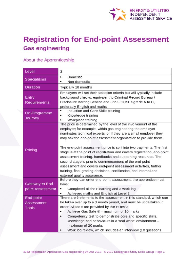 Level 3 Gas Engineering Operative Apprenticeship Standard Doc Template ...