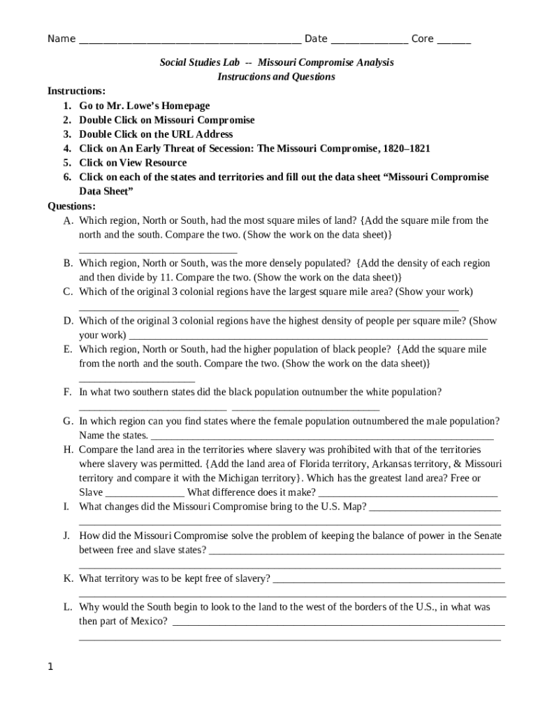 Social Studies Lab Instructions and Questions. ... Doc Template | pdfFiller