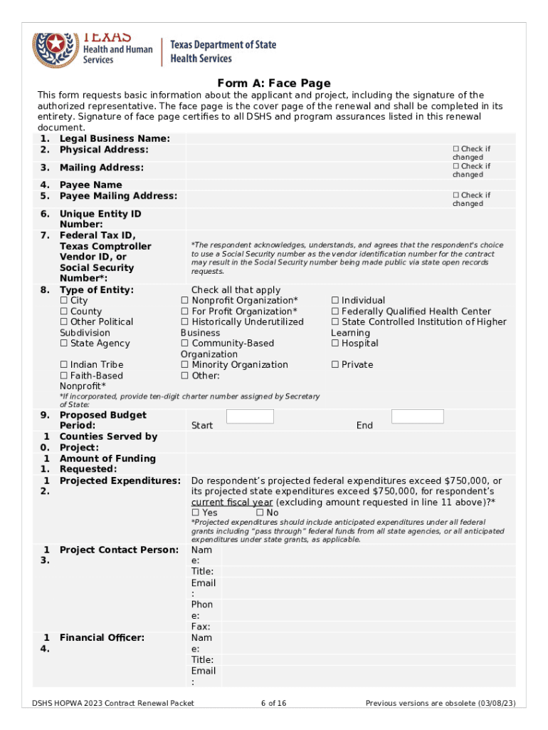 DSHS HOPWA Program: Sample File Doc Template | pdfFiller