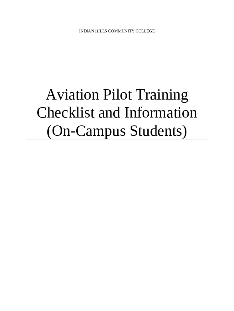 Aviation Pilot Training Checklist and Ination (On- ... Doc Template | pdfFiller