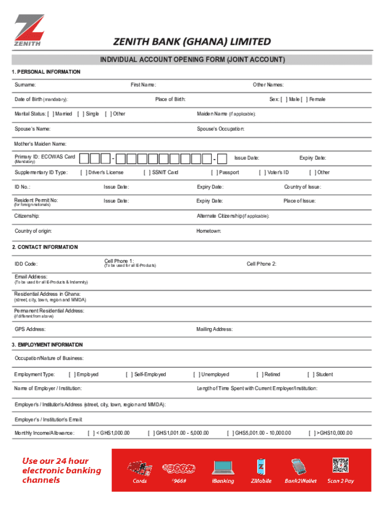 Fillable Online Account Opening Form Template in Word doc Fax Email ...