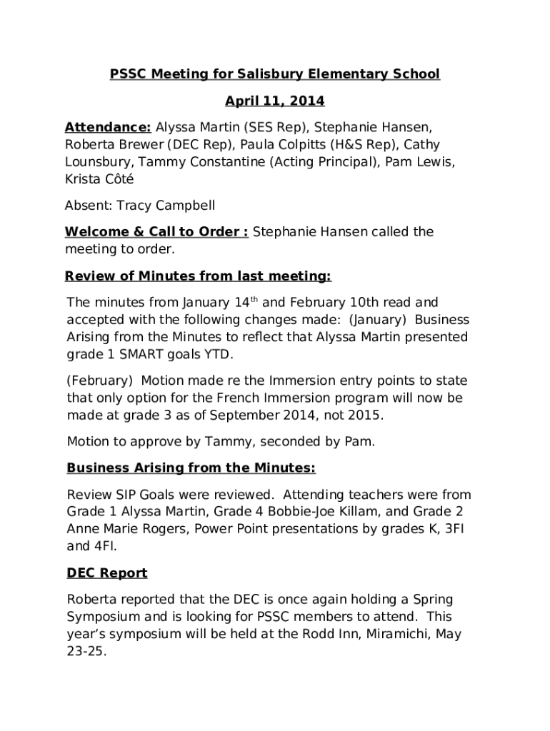 PSSC February - Salisbury Doc Template | pdfFiller