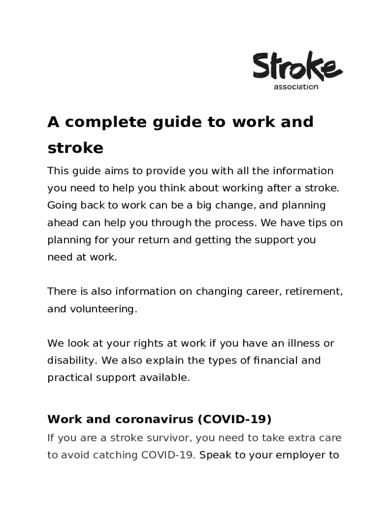 Going Back to Work After a Stroke: What You Need to Know Doc Template ...