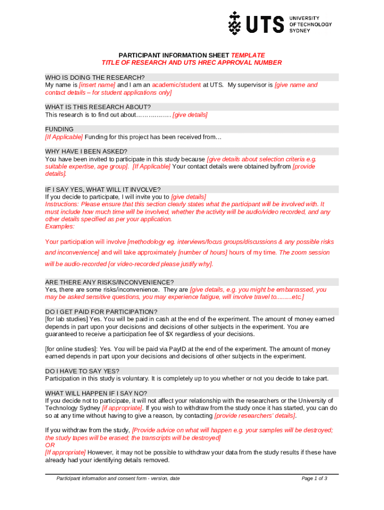 Participant-ination-sheet-consent-. ... Doc Template | pdfFiller