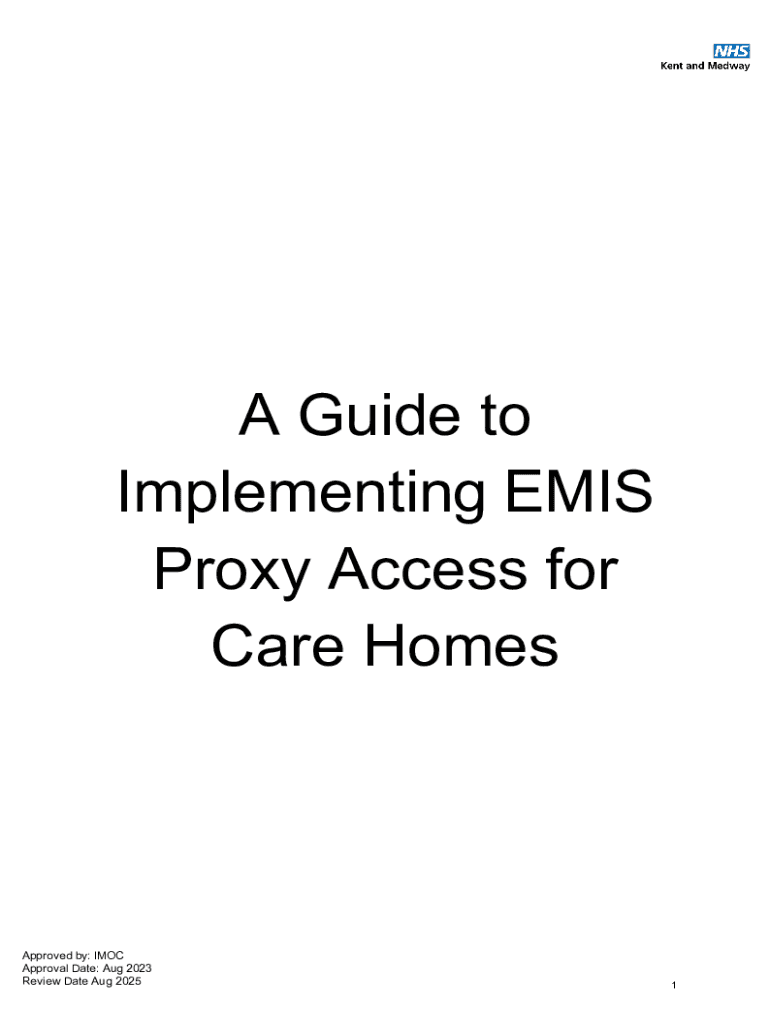 Fillable Online Setting up proxy access in EMIS Web with our service ...