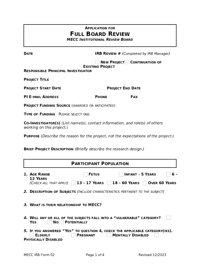 mecc-irb--02full-board-review Doc Template | pdfFiller