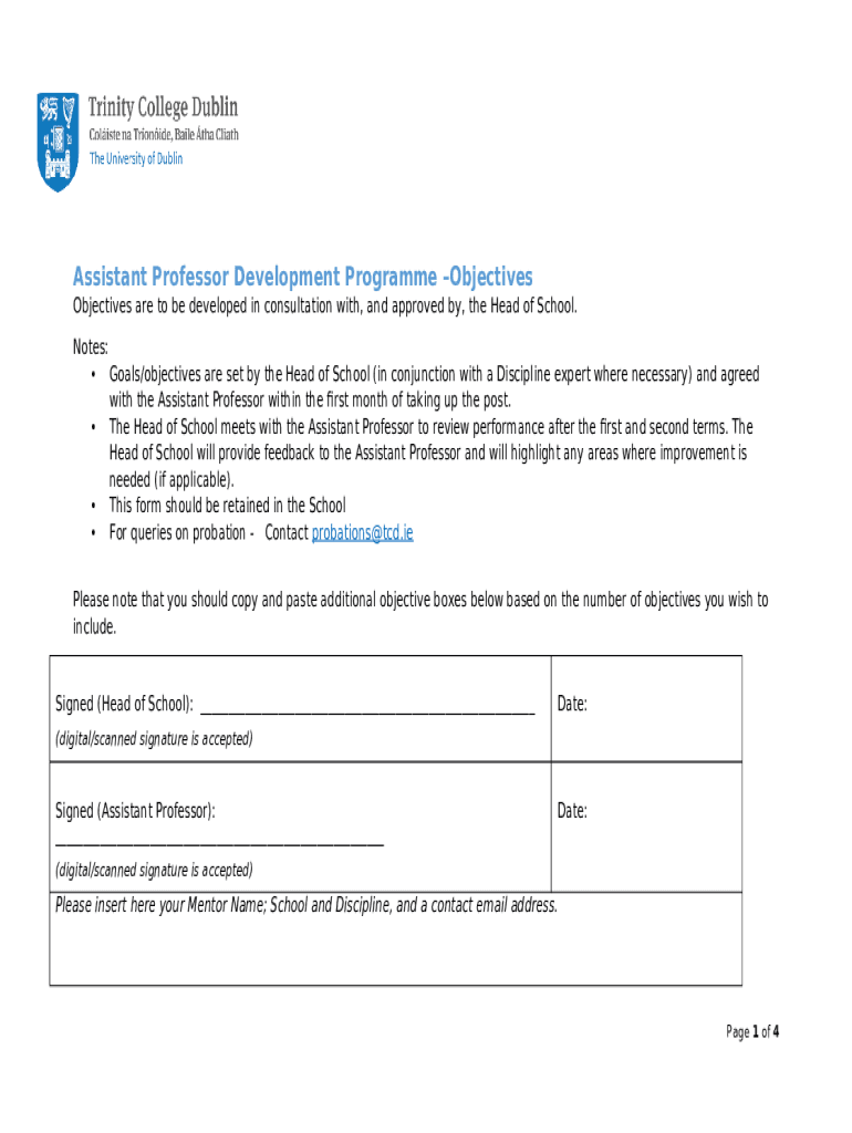 Academic ProbationPerance/Objectives Review Doc Template | pdfFiller