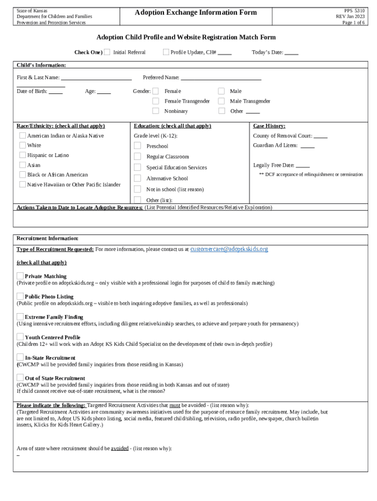 Adoption Exchange Ination . Adoption Exchange Ination Doc Template ...