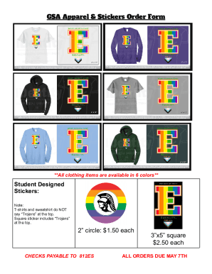 Fillable Online GSA Apparel & Stickers Order Form Fax Email Print ...