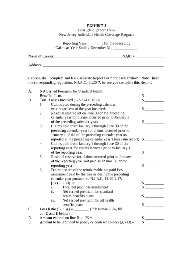 Loss Ratio Report Doc Template | pdfFiller
