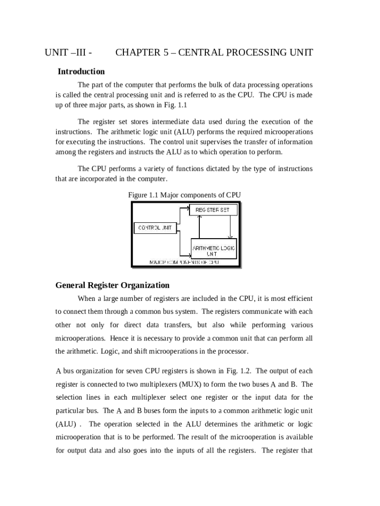 Is Central processing Unit (CPU), also called the ... - Quora Doc Template | pdfFiller