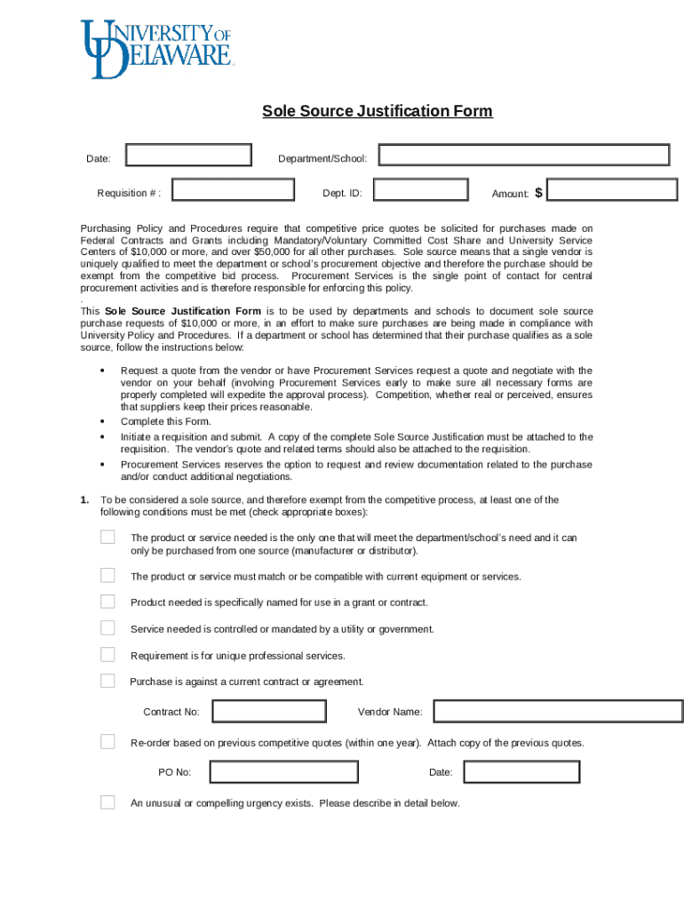 Sole Source Justification Fact Sheet - COPS OFFICE Doc Template | pdfFiller