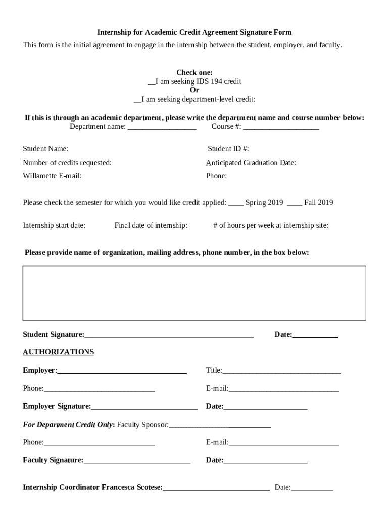 internship-for-academic-credit-agreement-signature-- ... Doc Template ...