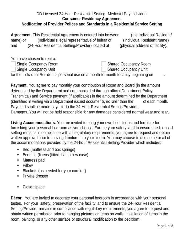 DHS 7176 Residency agreement template - Minnesota.gov Doc Template | pdfFiller