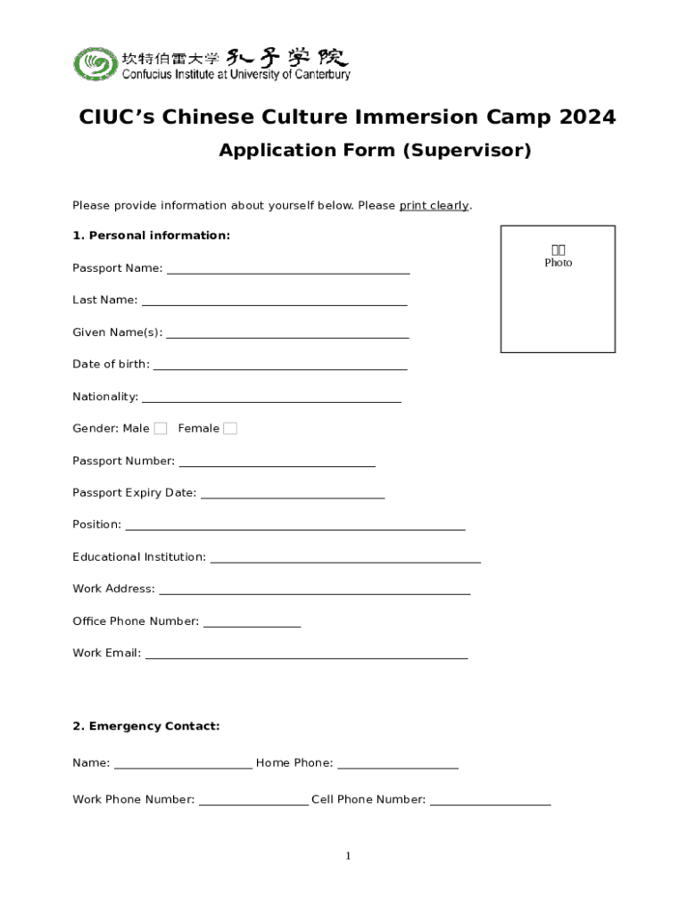 Requirements for Chinese Visa Applications Doc Template | pdfFiller