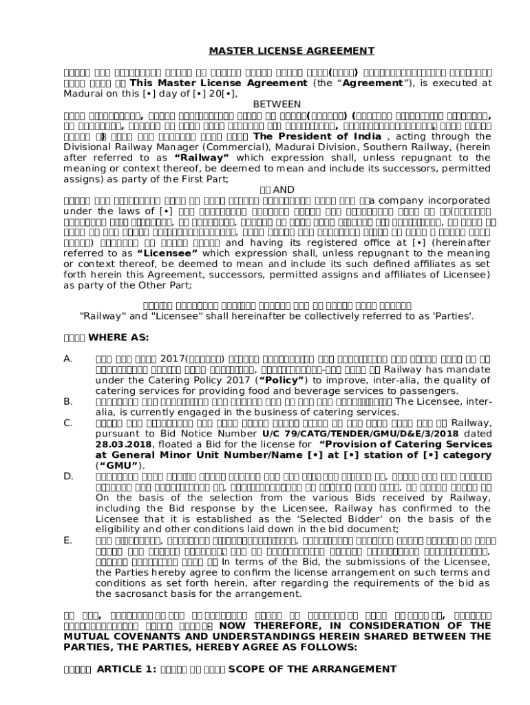 Master Software License Agreement: Definition & Sample Doc Template | pdfFiller