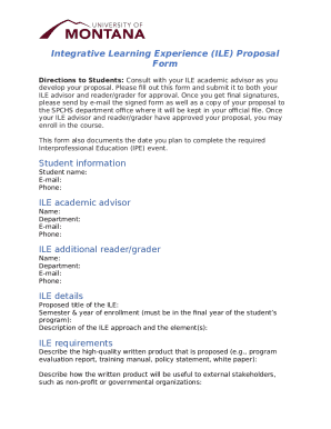 Integrative Learning Experience (ILE) Proposal Doc Template | pdfFiller