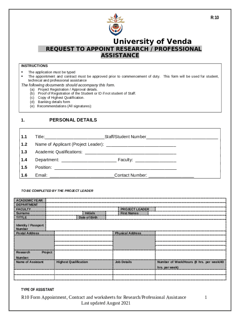 R10-Application-for Doc Template | pdfFiller