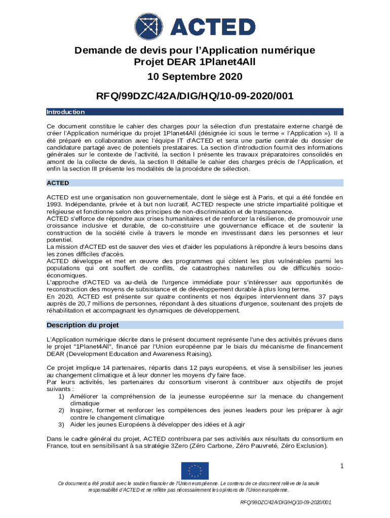 Demande de devis pour l'Application numrique Projet ... Doc Template ...