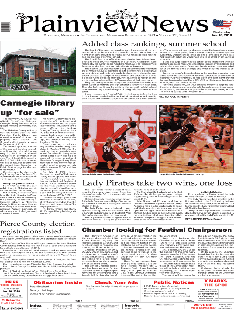 Fillable Online Plainview News Template 011018Wayne Layout Template Fax Email Print - pdfFiller