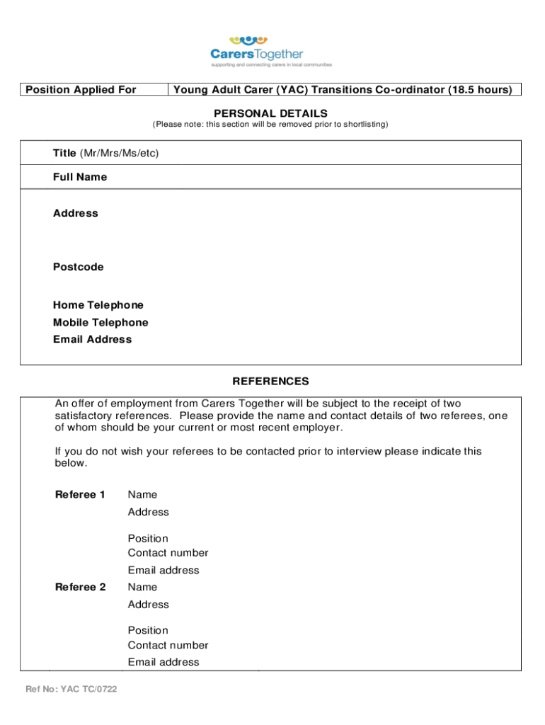 Fillable Online carerstogether co A case for an extended unpaid carer ...