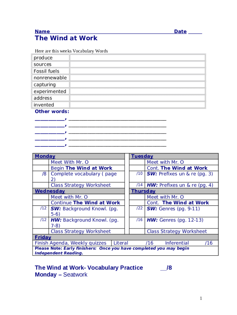 The Wind at Work Doc Template | pdfFiller