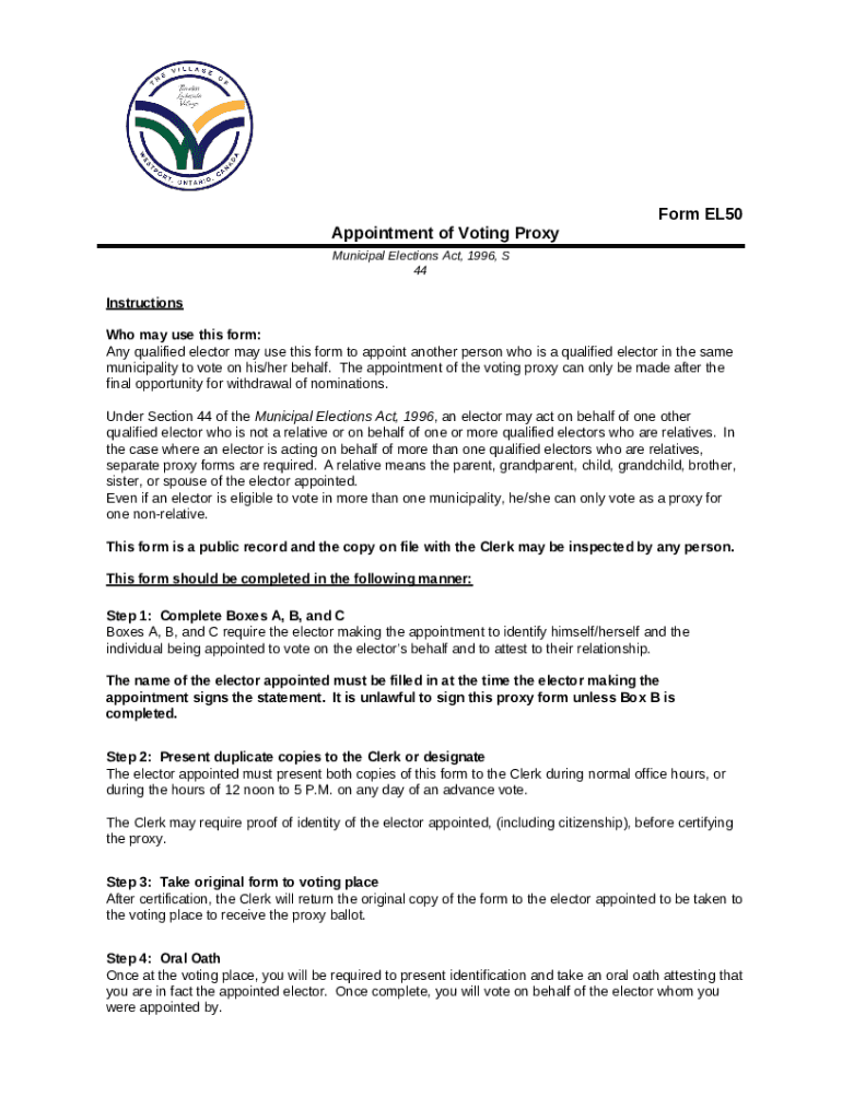 Appointment of Voting Proxy Doc Template | pdfFiller