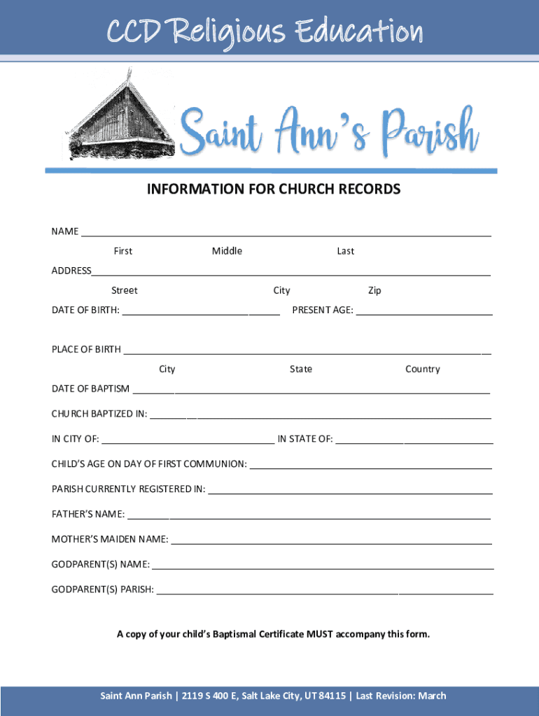 Fillable Online Religious Education Template Fax Email Print - pdfFiller