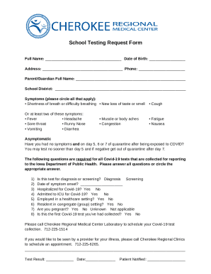 School Testing Request Doc Template | pdfFiller