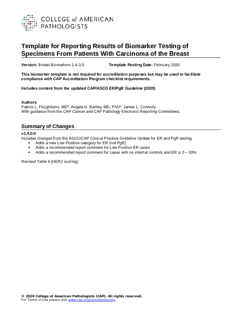 Biomarkers Compendium Doc Template | pdfFiller