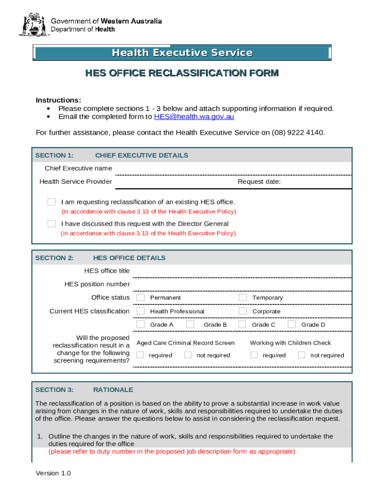 HES-Office-Reclassification-. ... Doc Template | pdfFiller